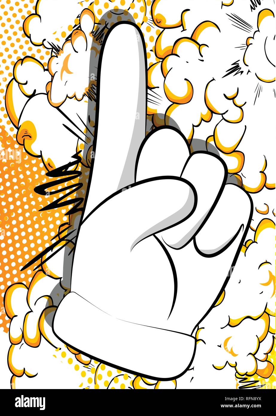Vector cartoon hand making a point. Illustrated hand expression ...