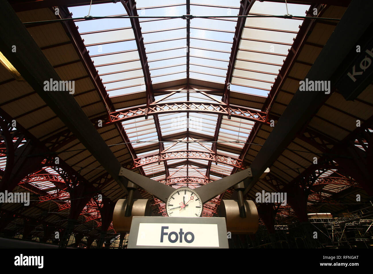 busy passenger in the copenhagen train station / slow shutter speed ...
