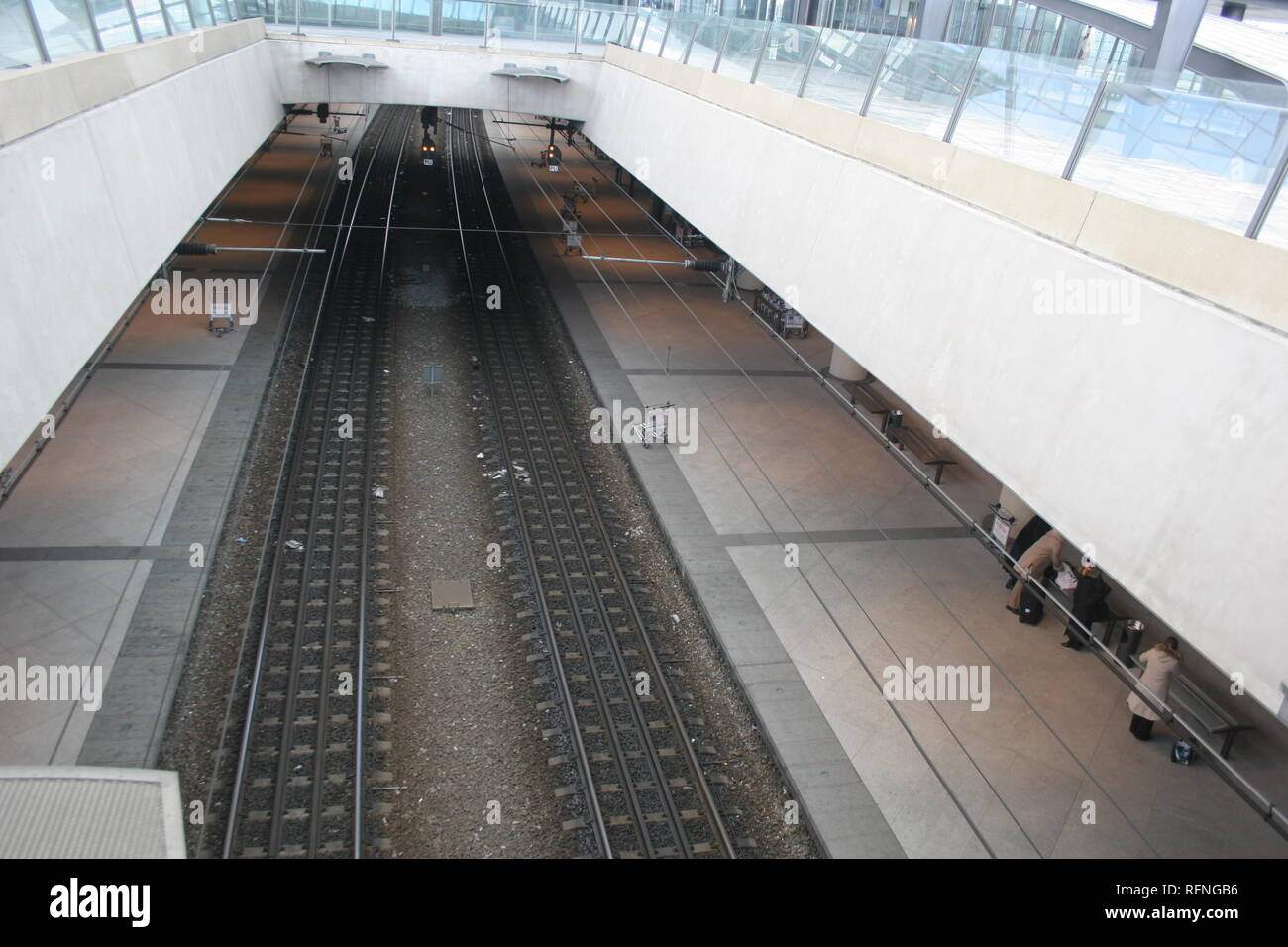 Railway tracks in denmark Stock Photo - Alamy