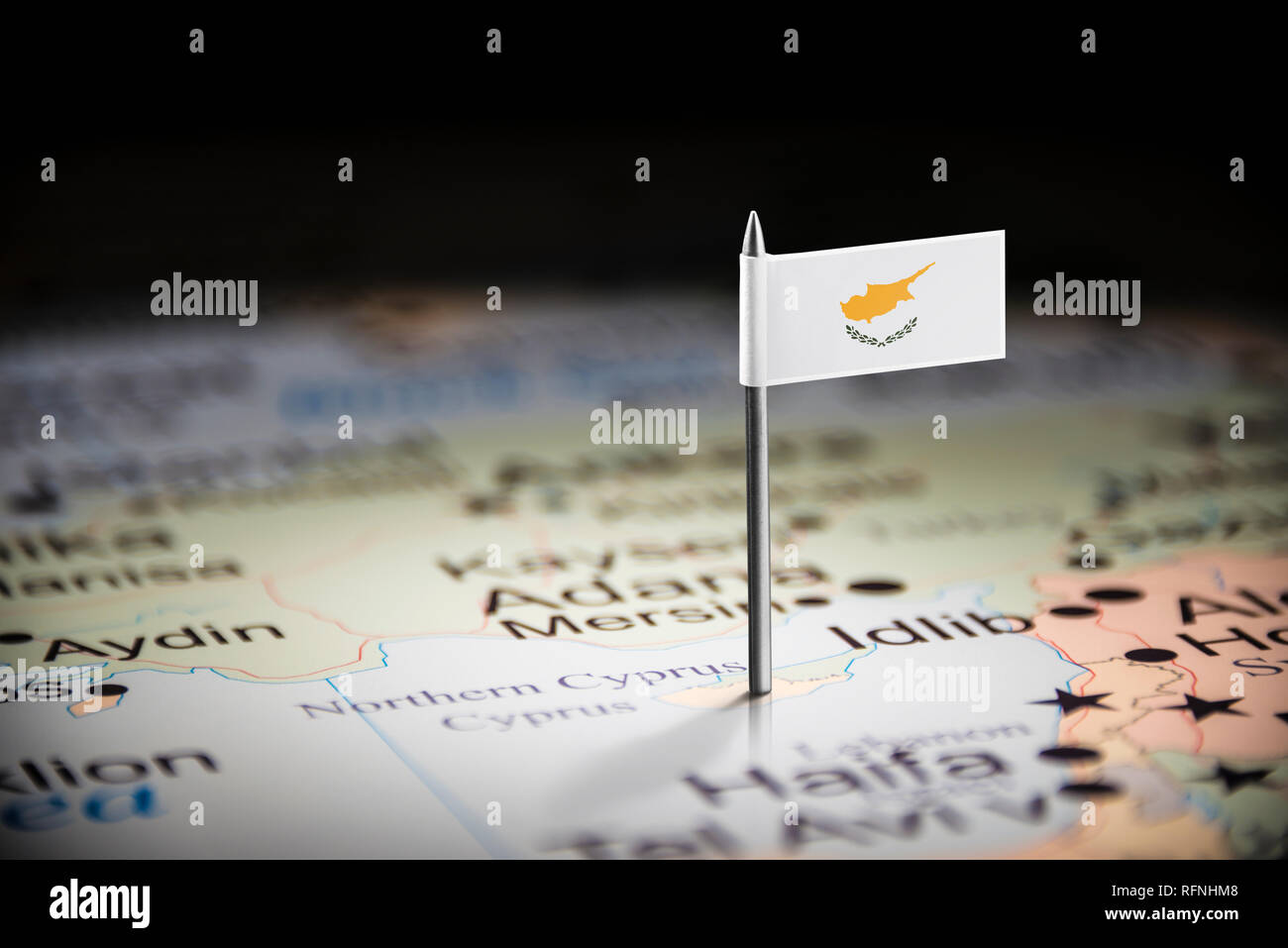 Cyprus flag globe map hi-res stock photography and images - Alamy