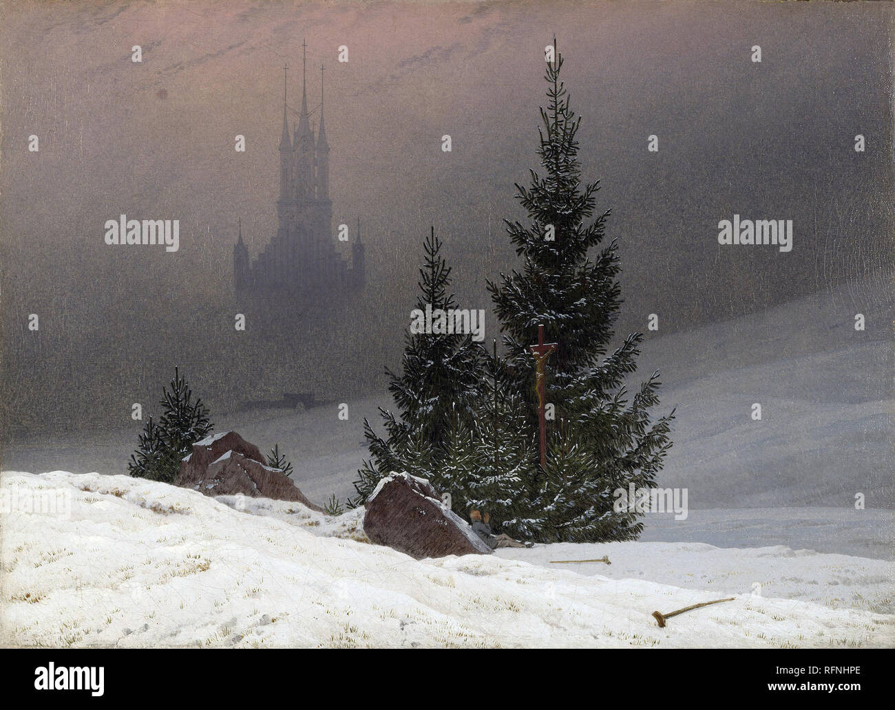 Caspar david friedrich winter landscape hi-res stock photography and ...
