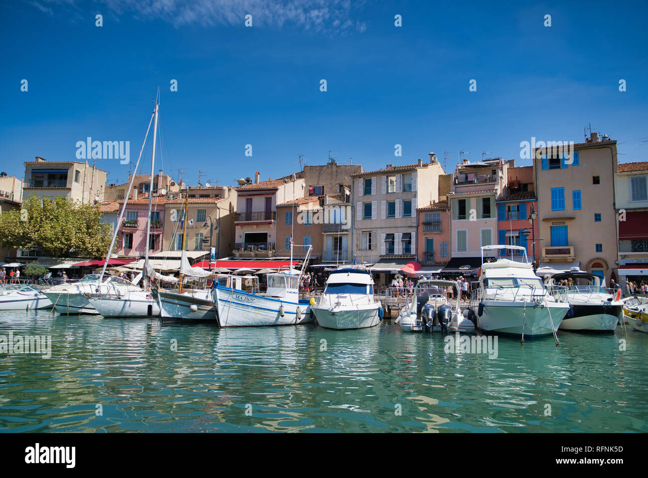 Cassis, France - AUGUST 17, 2018: boats in Port de Cassis Stock Photo ...