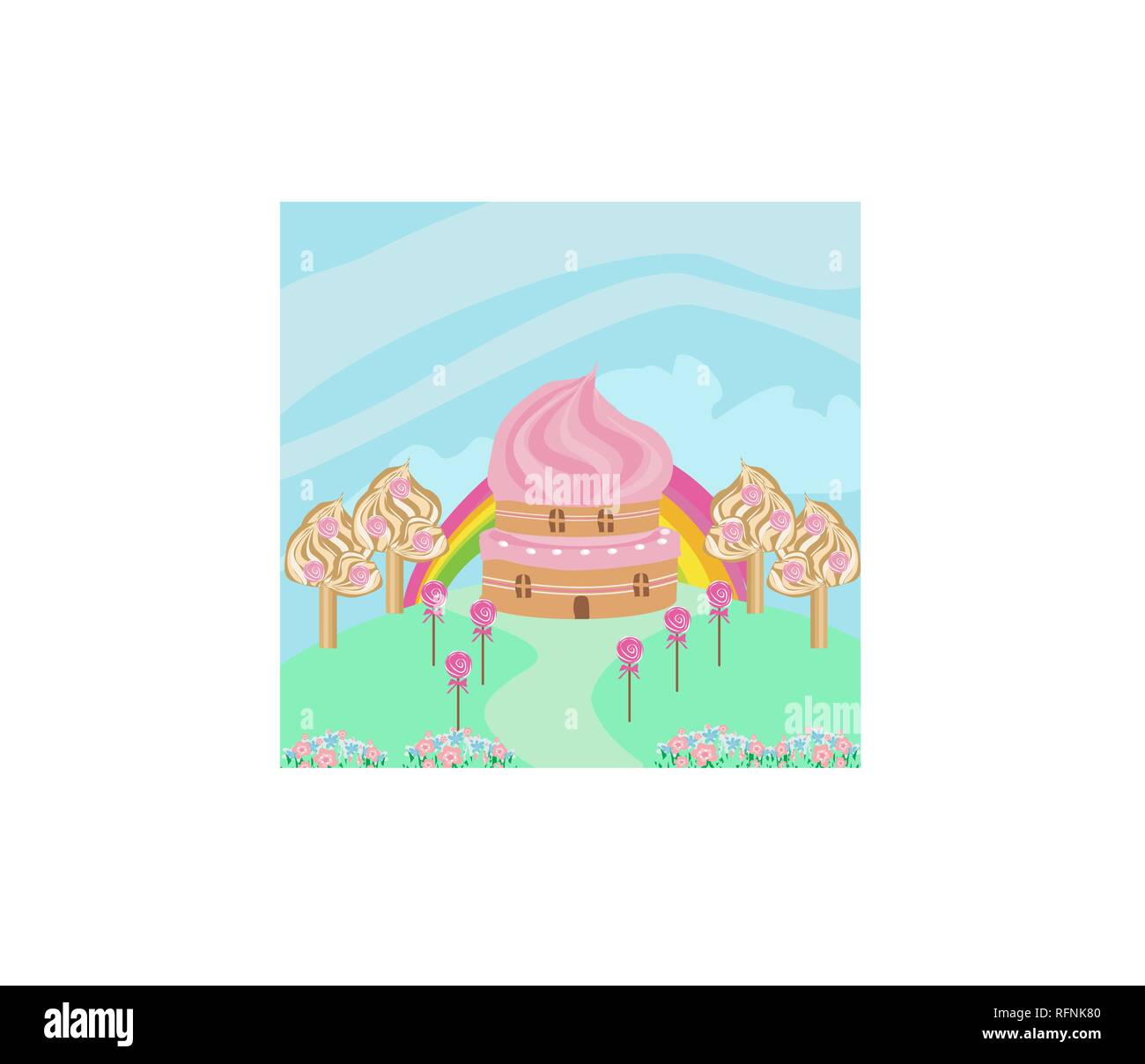 Bright rainbow lollipop candy Stock Vector Images - Alamy