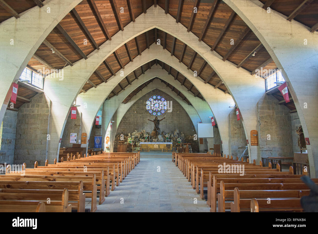 Interior of the Igorot church in Sagada, Mountain Province, Philippines ...