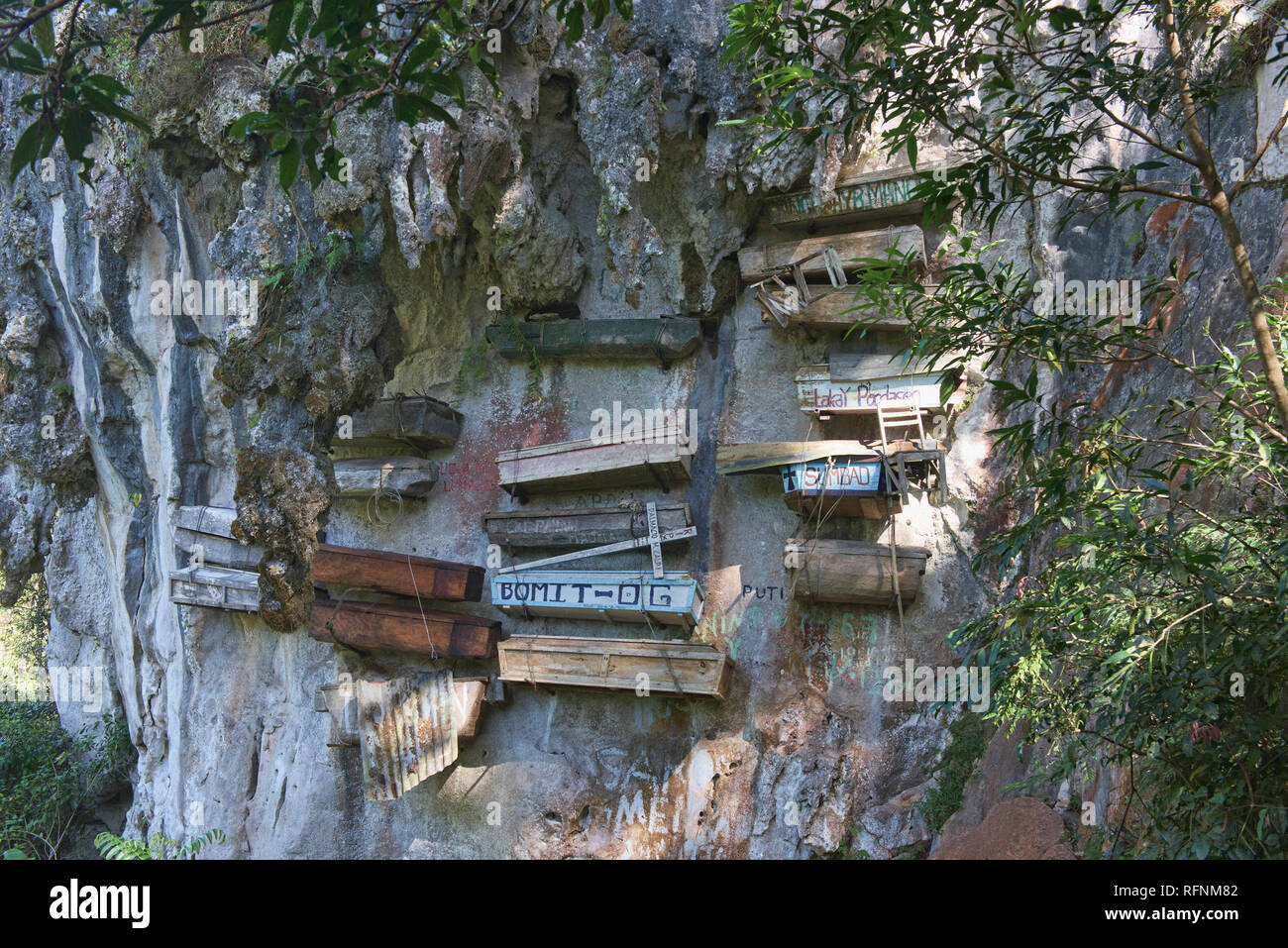 Igorot hanging coffins in Echo Valley, Sagada, Mountain Province ...