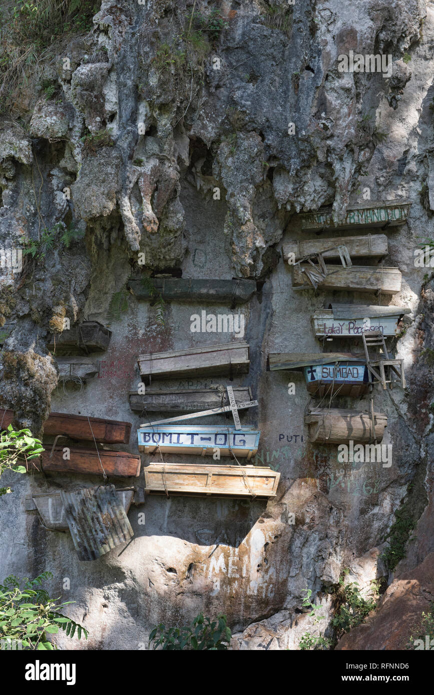 Igorot hanging coffins in Echo Valley, Sagada, Mountain Province ...