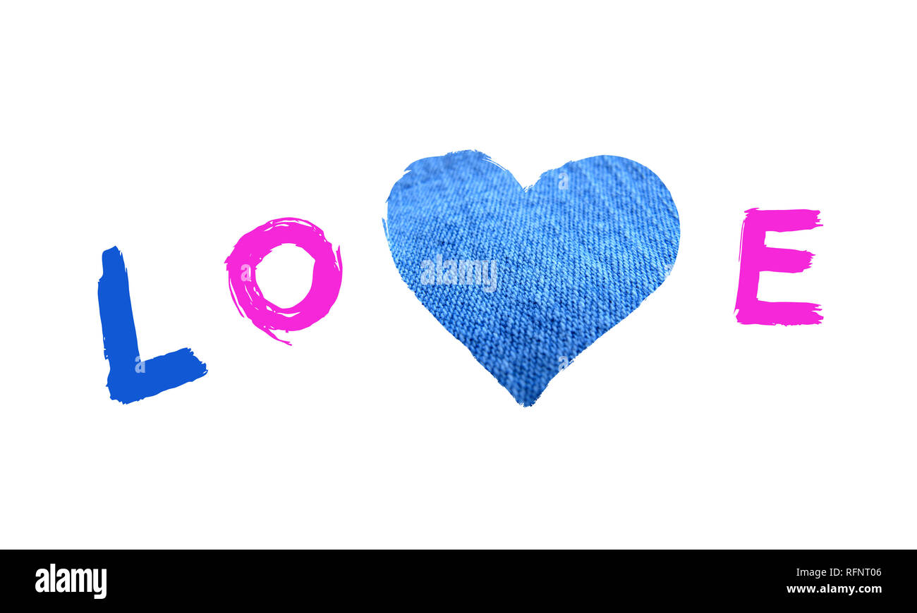 word ''love'' with heart symbol on white background Stock Photo - Alamy