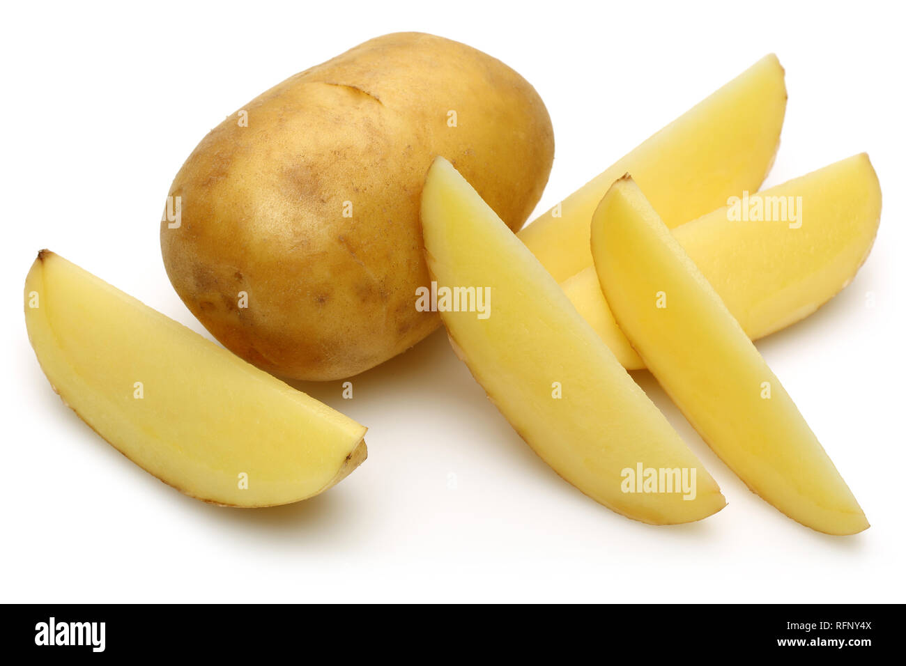 Fresh potato and slice isolated on white background Stock Photo - Alamy