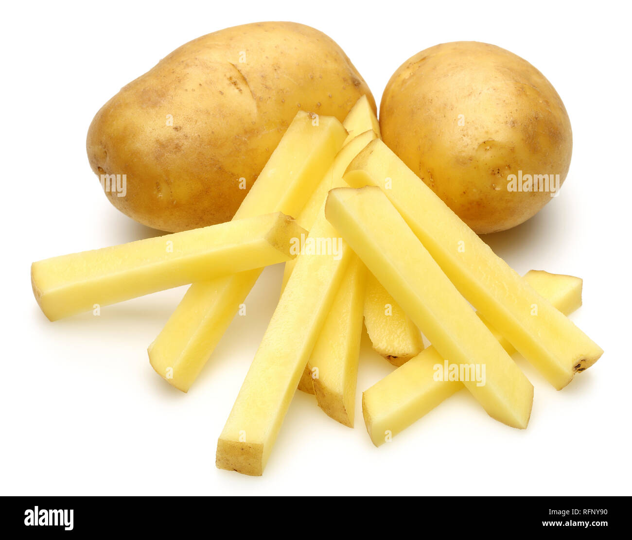 Fresh potato and slice isolated on white background Stock Photo - Alamy