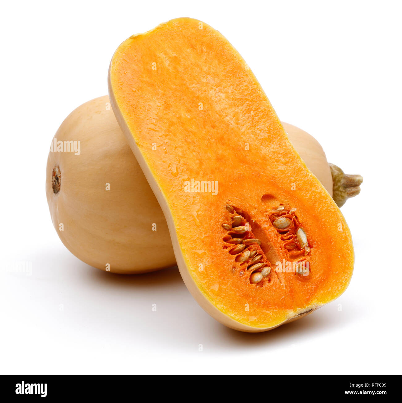 Butternut squash isolated on white background Stock Photo - Alamy