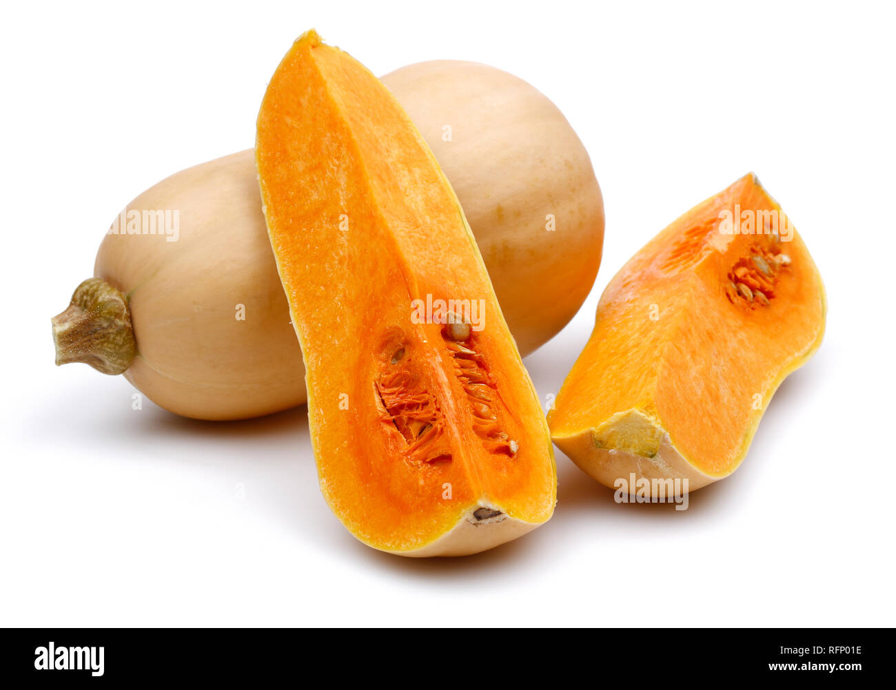 Butternut squash isolated on white background Stock Photo - Alamy