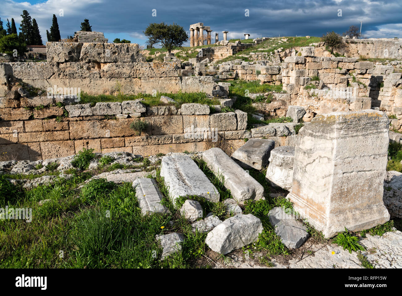 Corinth Ruins Archaeological Site Greece High Resolution Stock ...