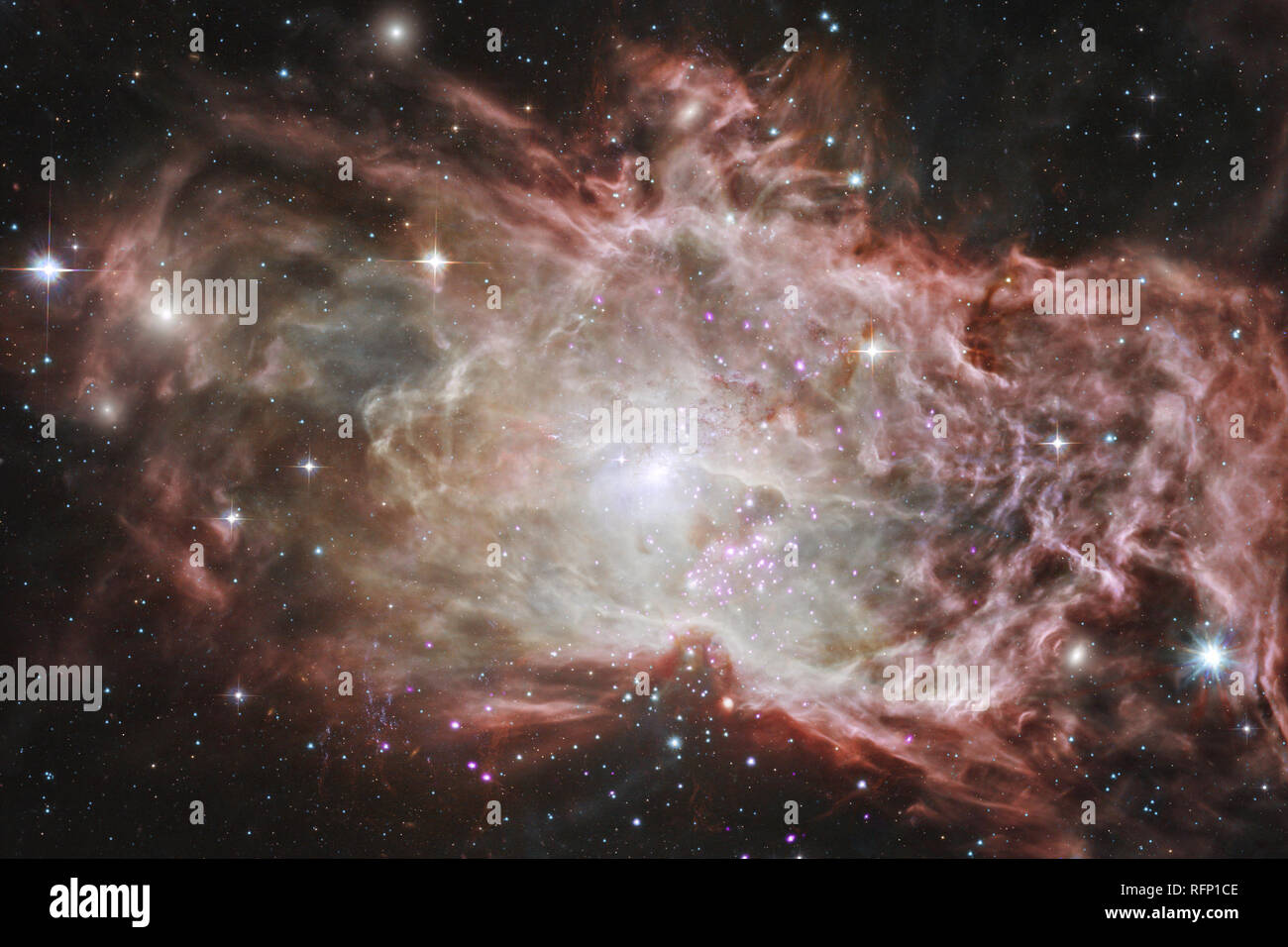 Cosmic landscape, colorful science fiction wallpaper with endless outer ...