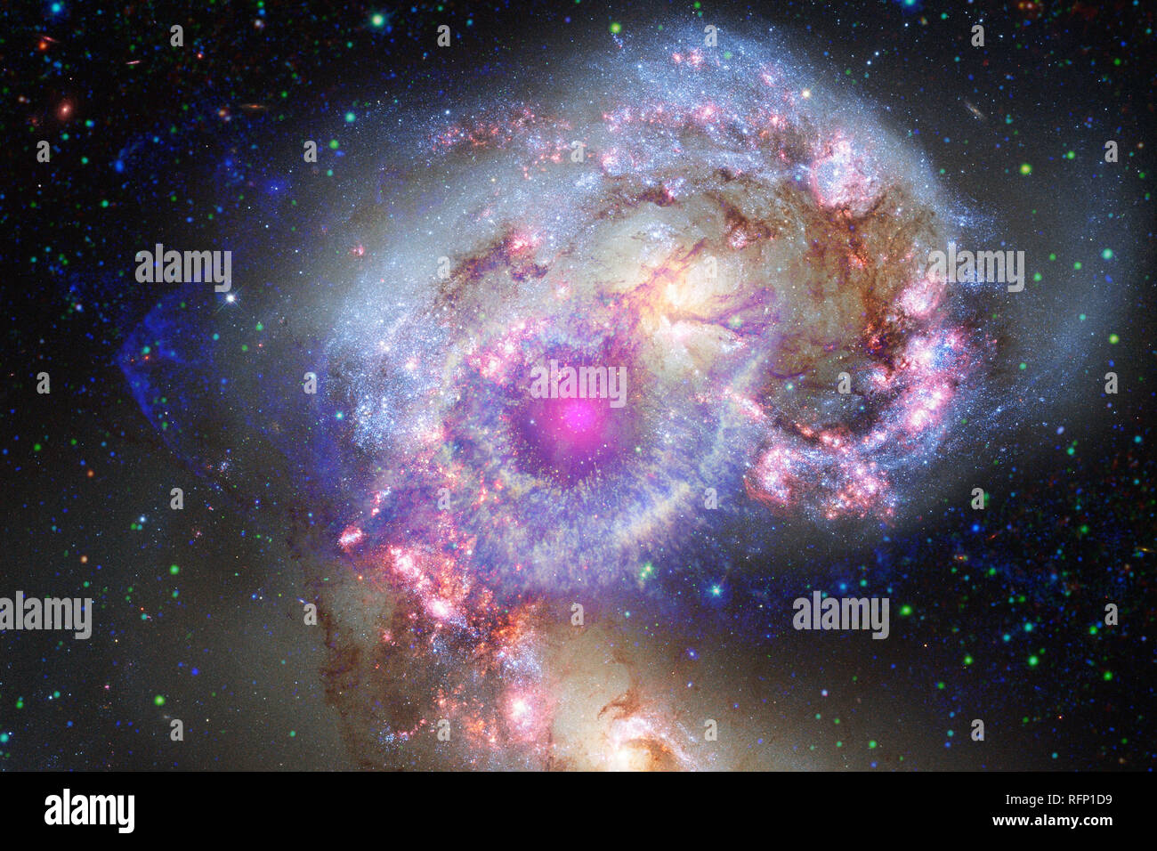 Landscape of star clusters. Beautiful image of space. Cosmos art ...
