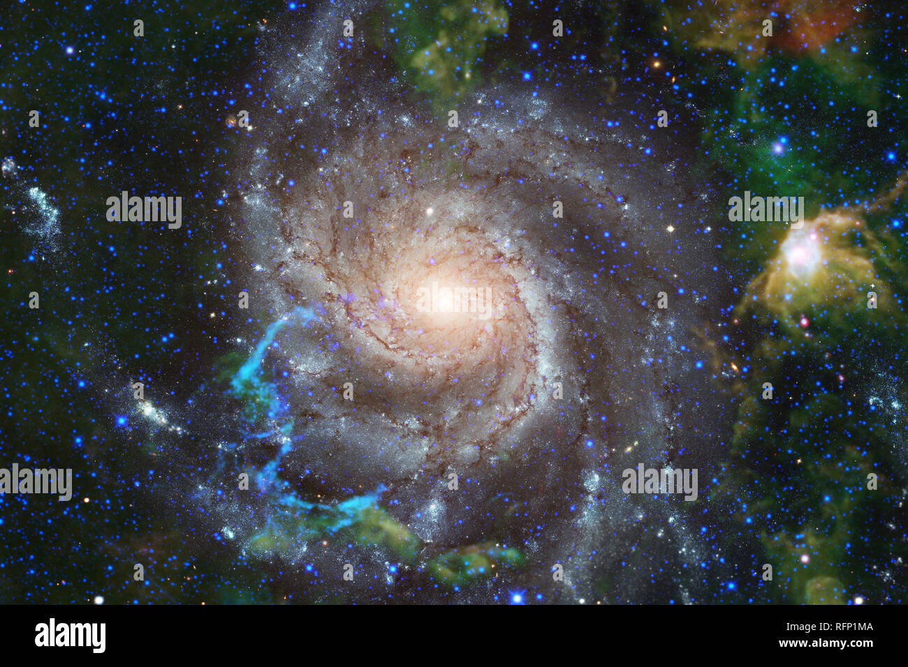 Infinite beautiful cosmos background with nebula and stars. Elements of ...