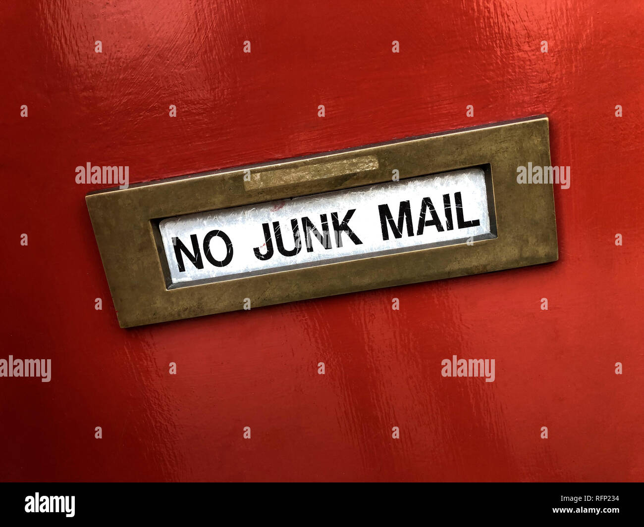Letter box - No Junk Mail Stock Photo - Alamy