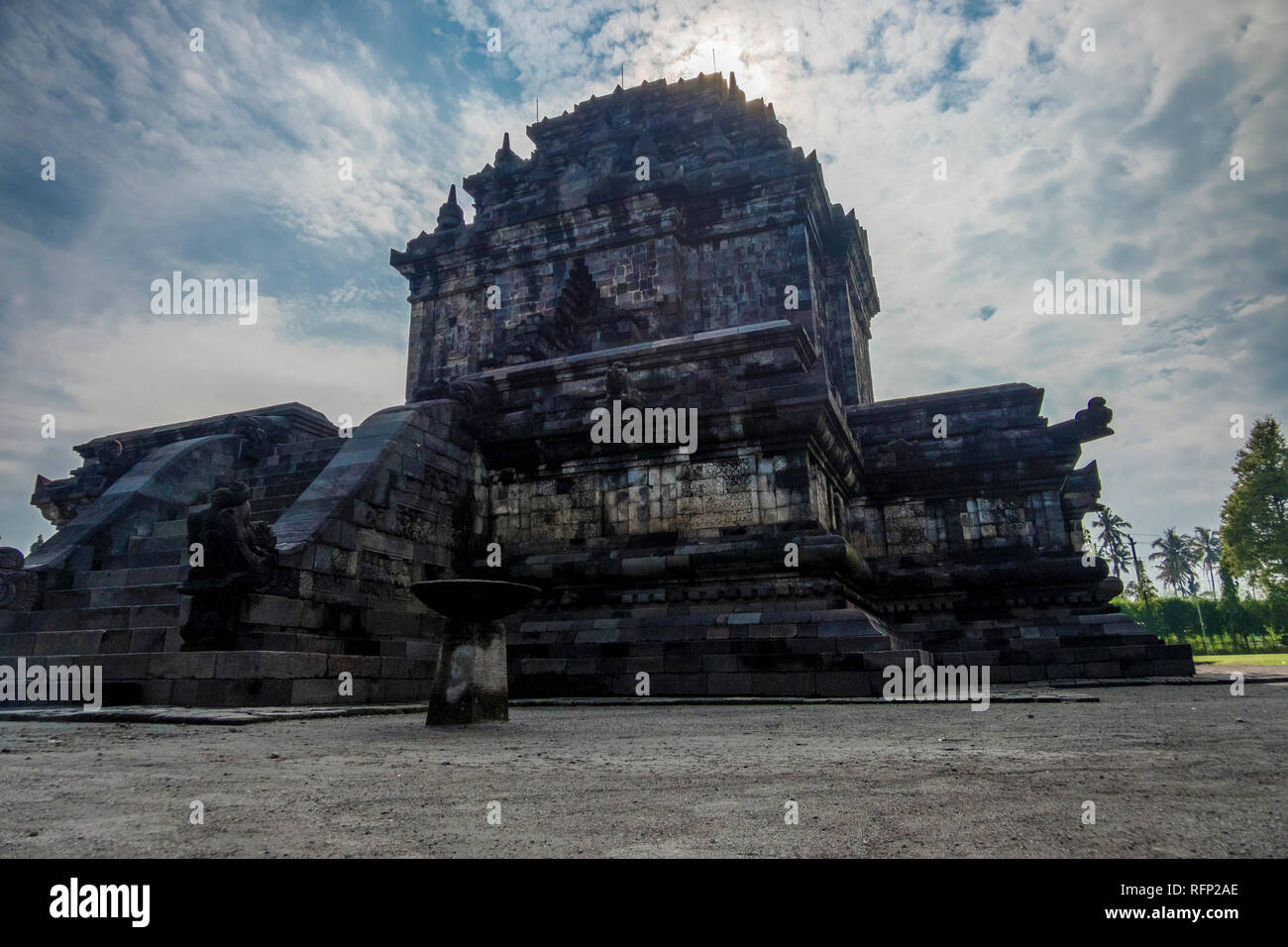 Mendut Buddhist temple, from the 9th century. In Borobudur, Java ...