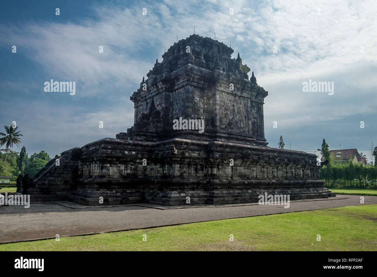 Mendut Buddhist temple, from the 9th century. In Borobudur, Java ...