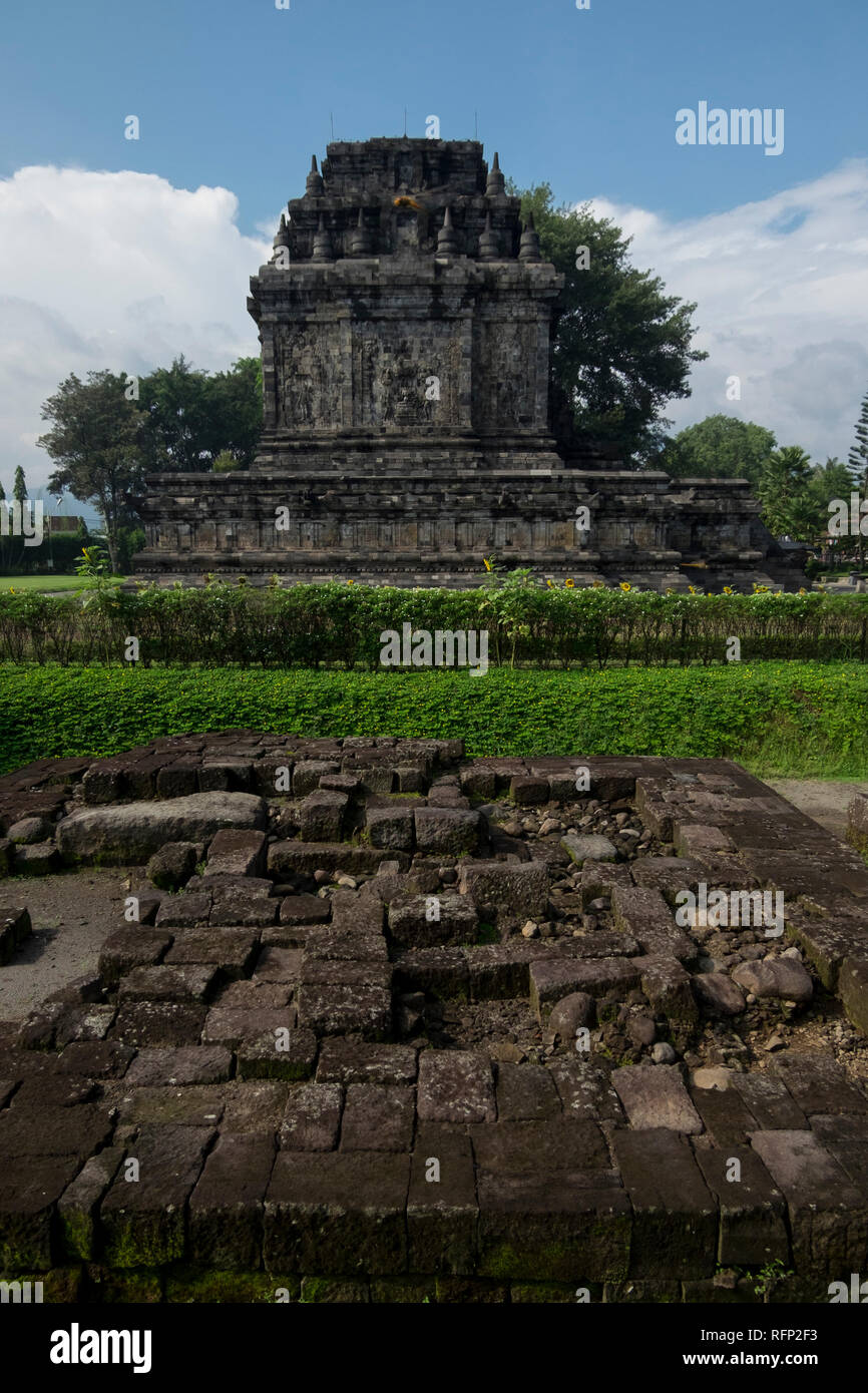 Mendut Buddhist temple, from the 9th century. In Borobudur, Java ...
