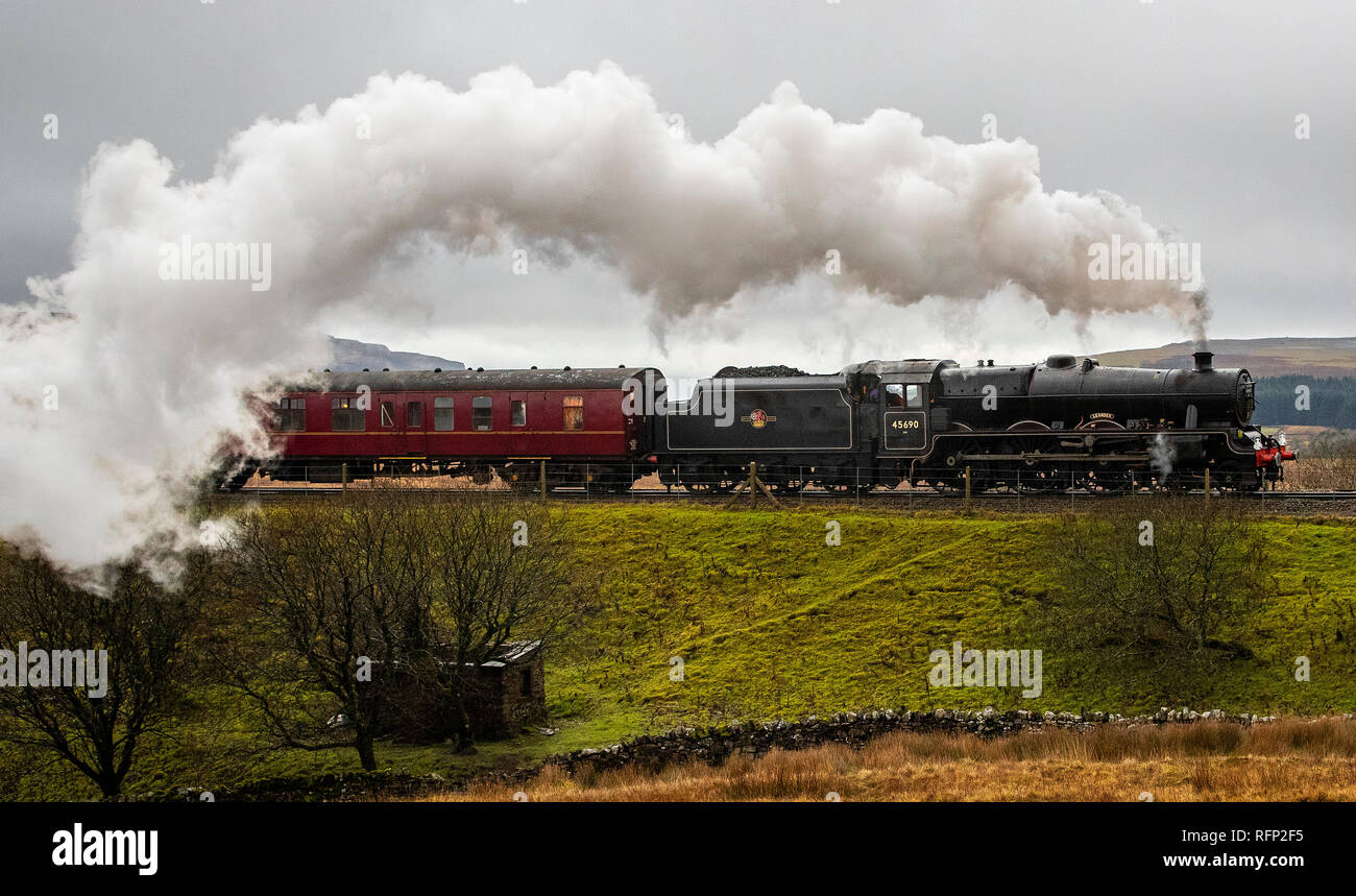 The Winter Cumbrian Mountain Express, hauled by steam locomotive no ...