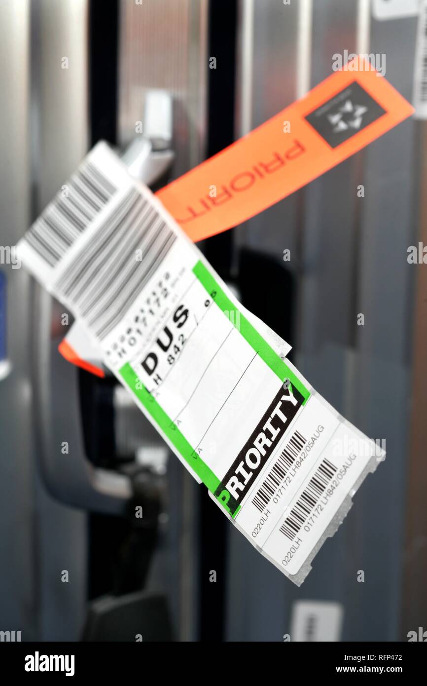 Priority lable at a suitcase for Business Class passengers Stock Photo ...