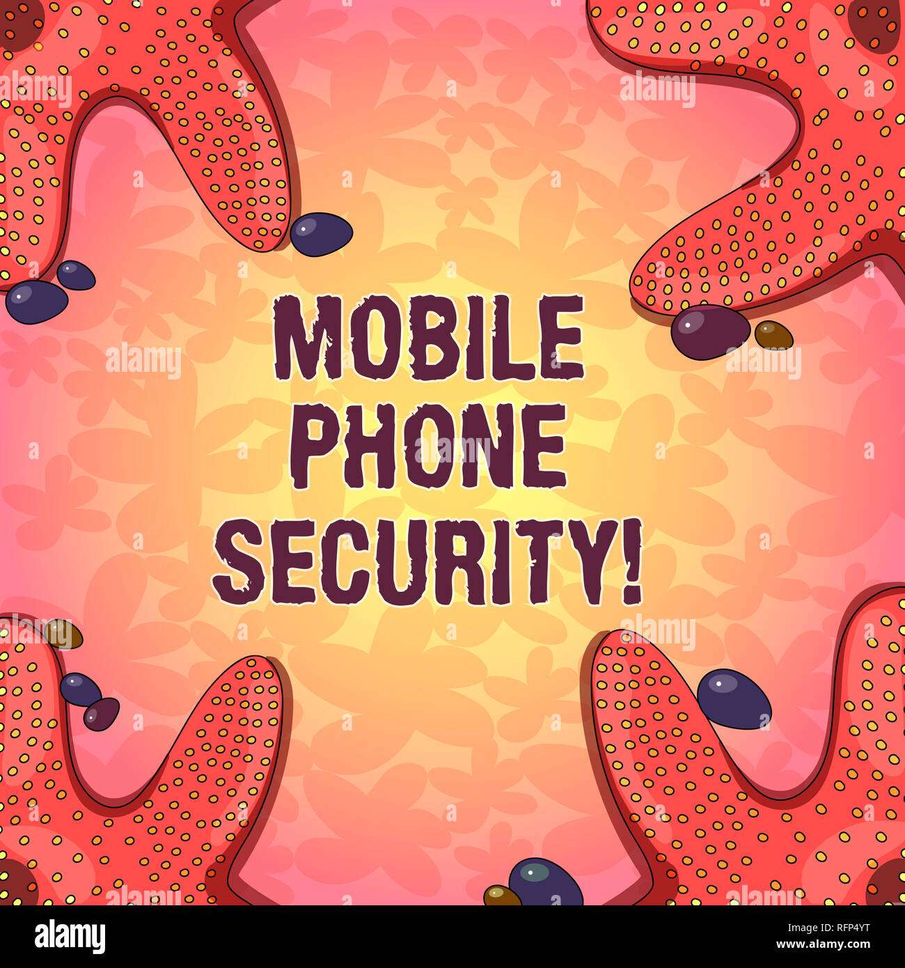 Word Writing Text Mobile Phone Security Business Concept For Secure Data On Mobile Devices