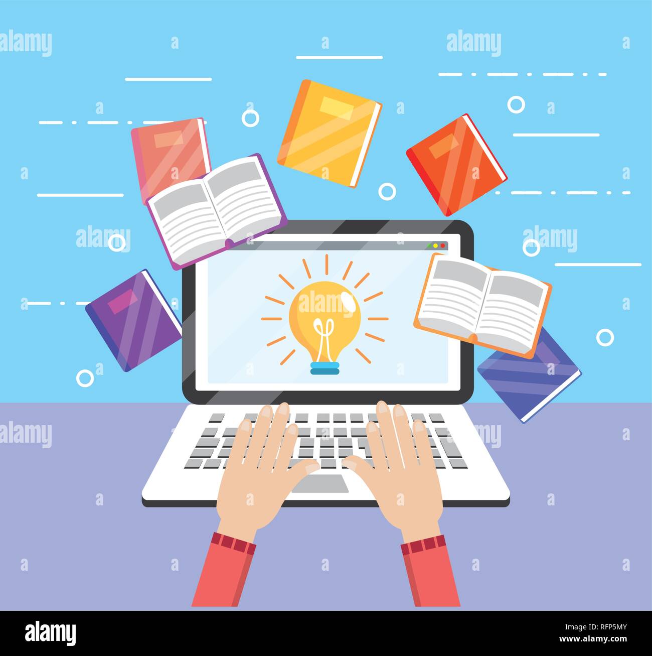 elearning laptop technology with education book Stock Vector Image ...