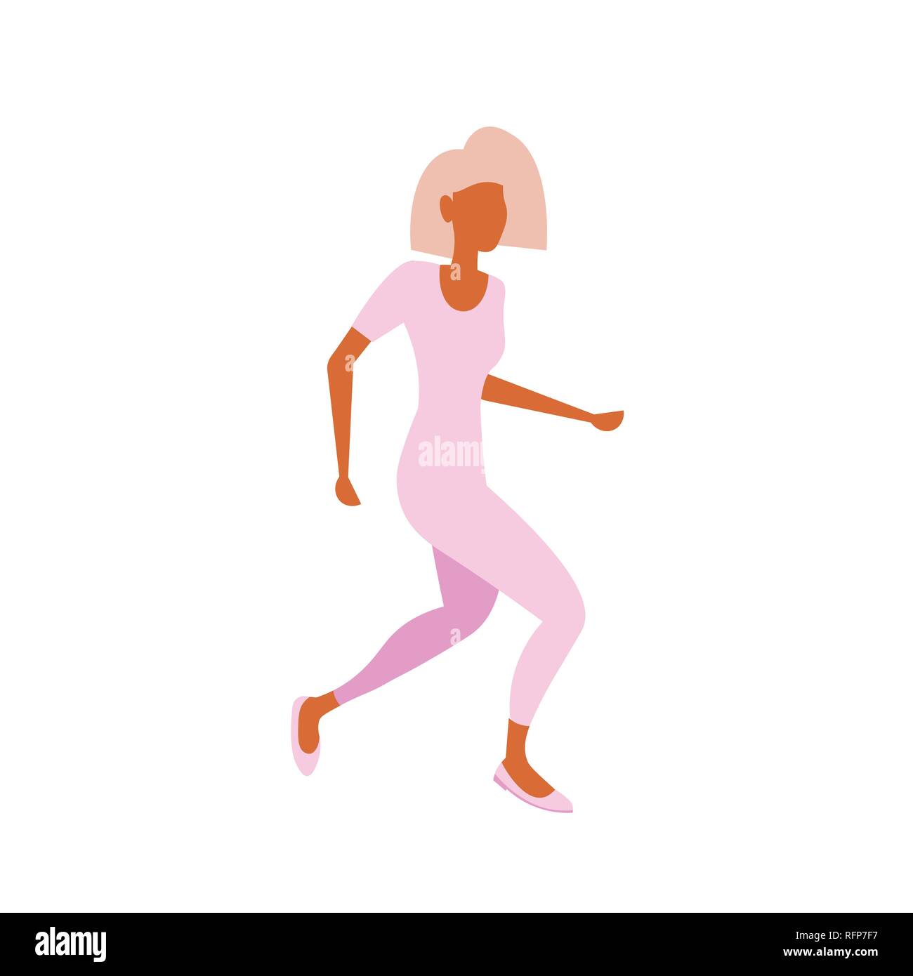 blonde businesswoman running pose fashion style business woman full ...