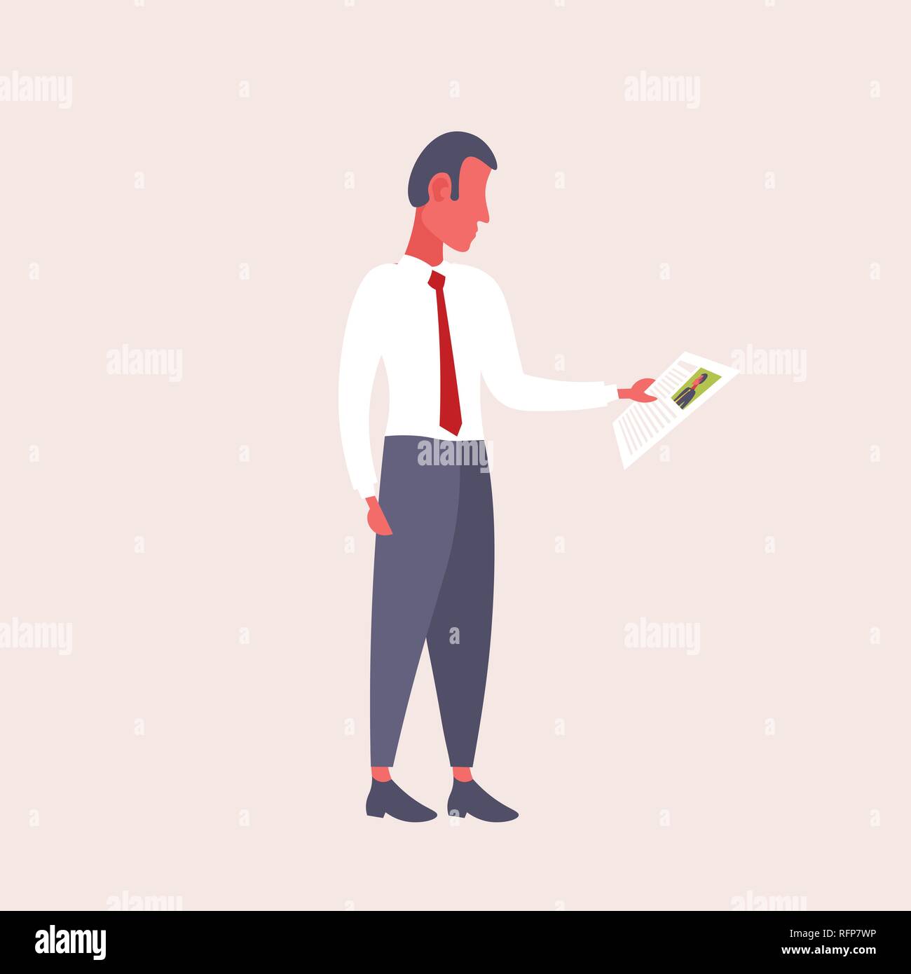 Hr Man Holding Cv Form Choosing Resume New Job Vacancy Curriculum Vitae