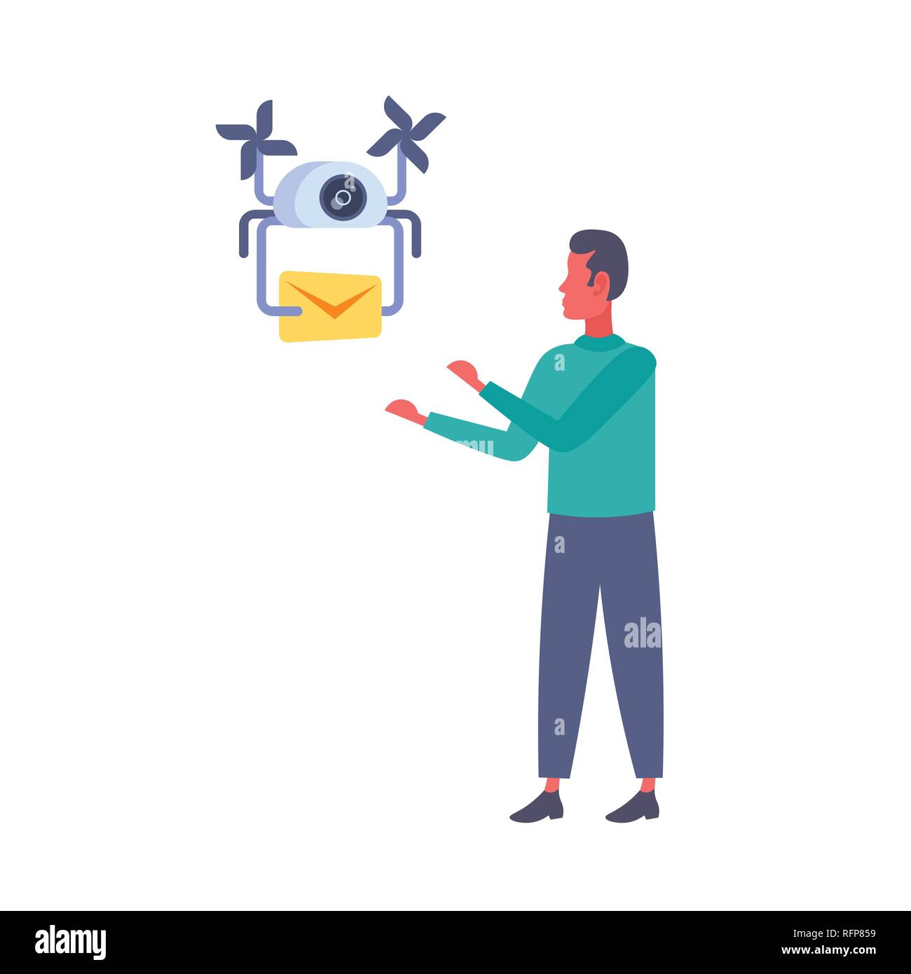 Person flying drone Stock Vector Images - Alamy