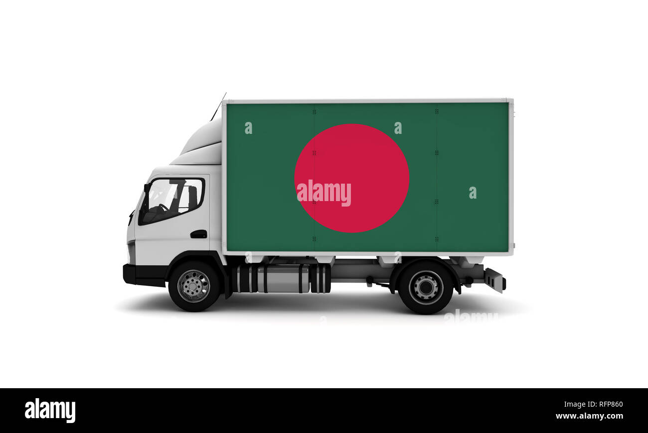 Delivery van with Bangladesh flag. logistics concept Stock Photo - Alamy