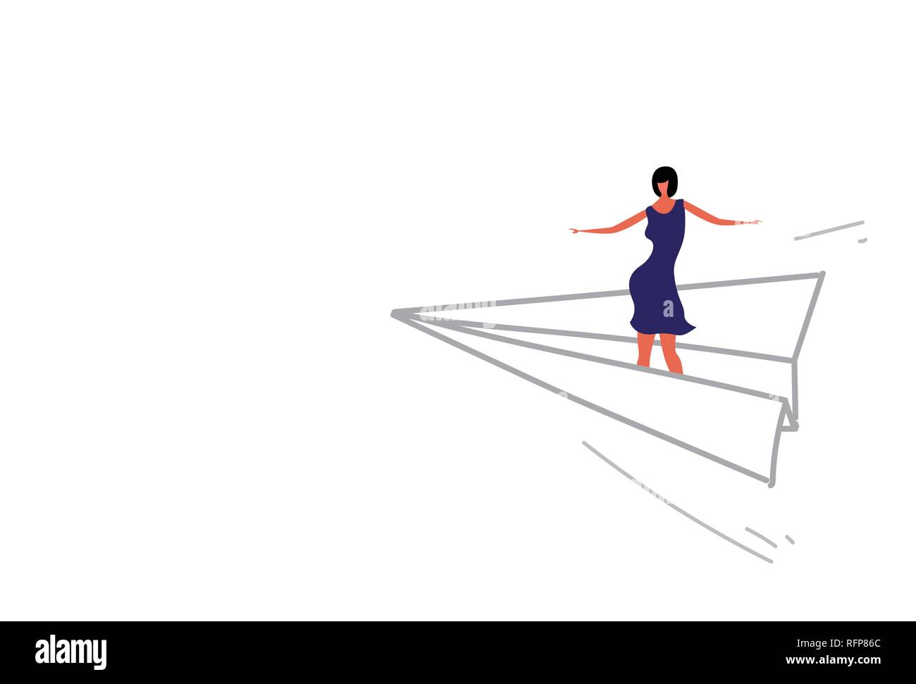 Woman airplane dress Stock Vector Images - Alamy