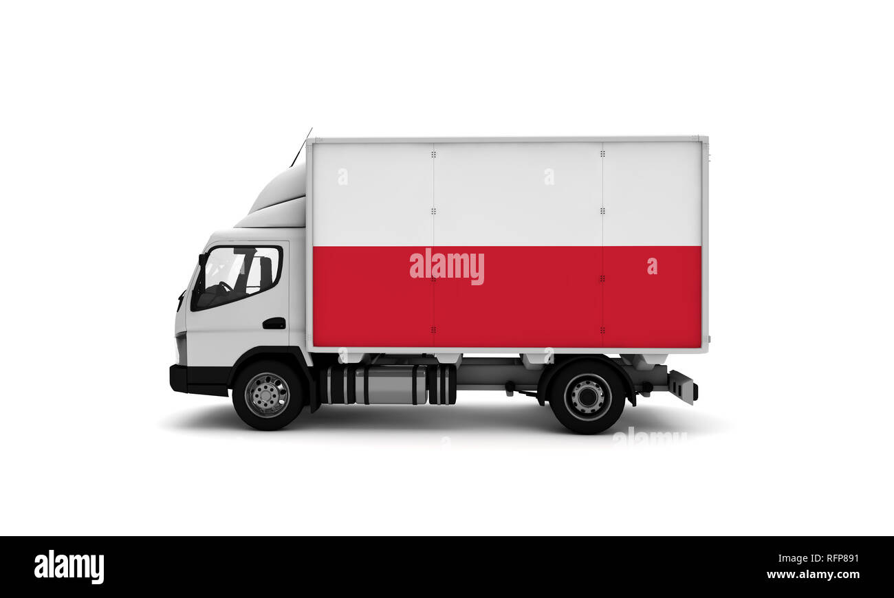Delivery van with Poland flag. logistics concept Stock Photo - Alamy