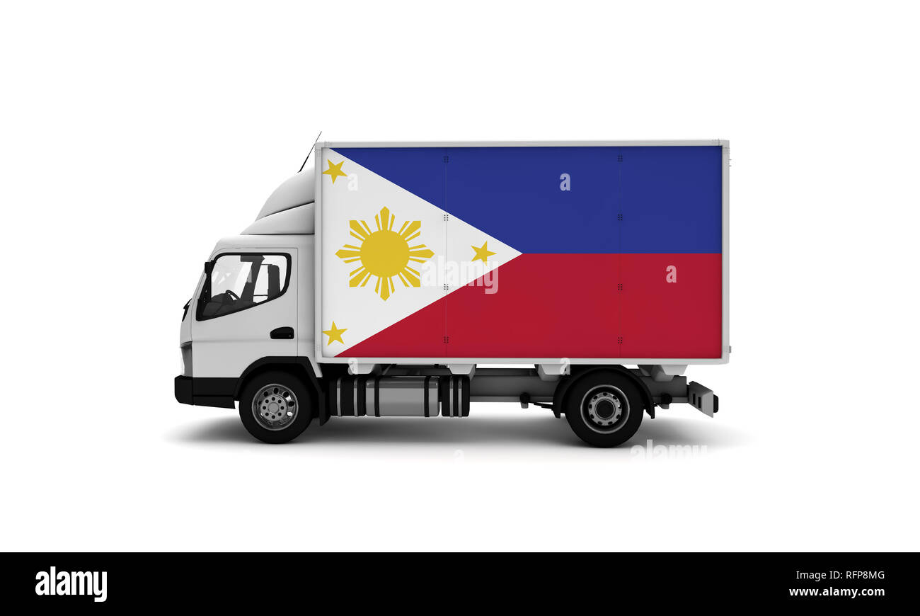 Delivery van with Philippines flag. logistics concept Stock Photo - Alamy