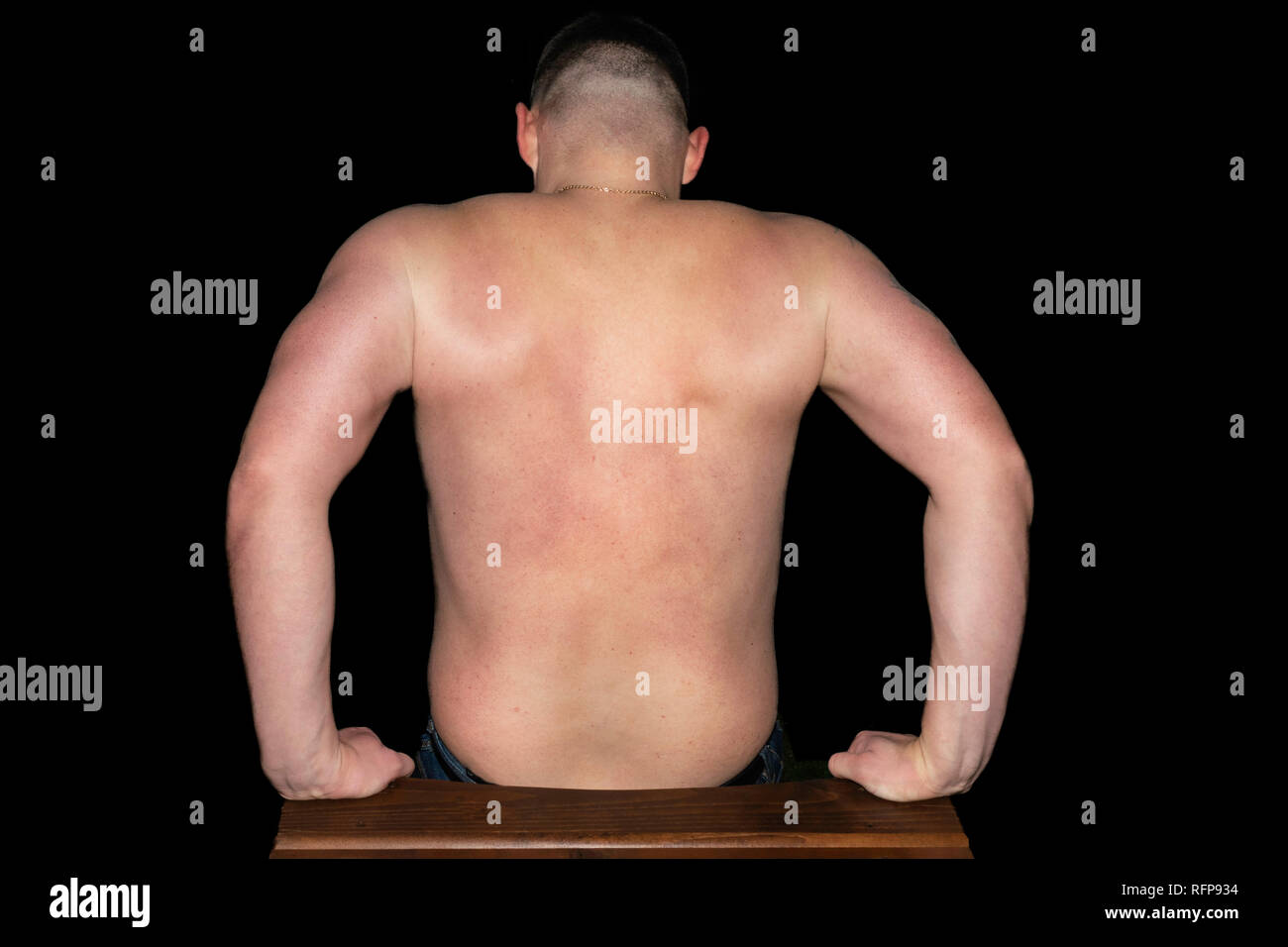 Activity, healthy lifestyle, fitness and sport. Man doing reverse push ...