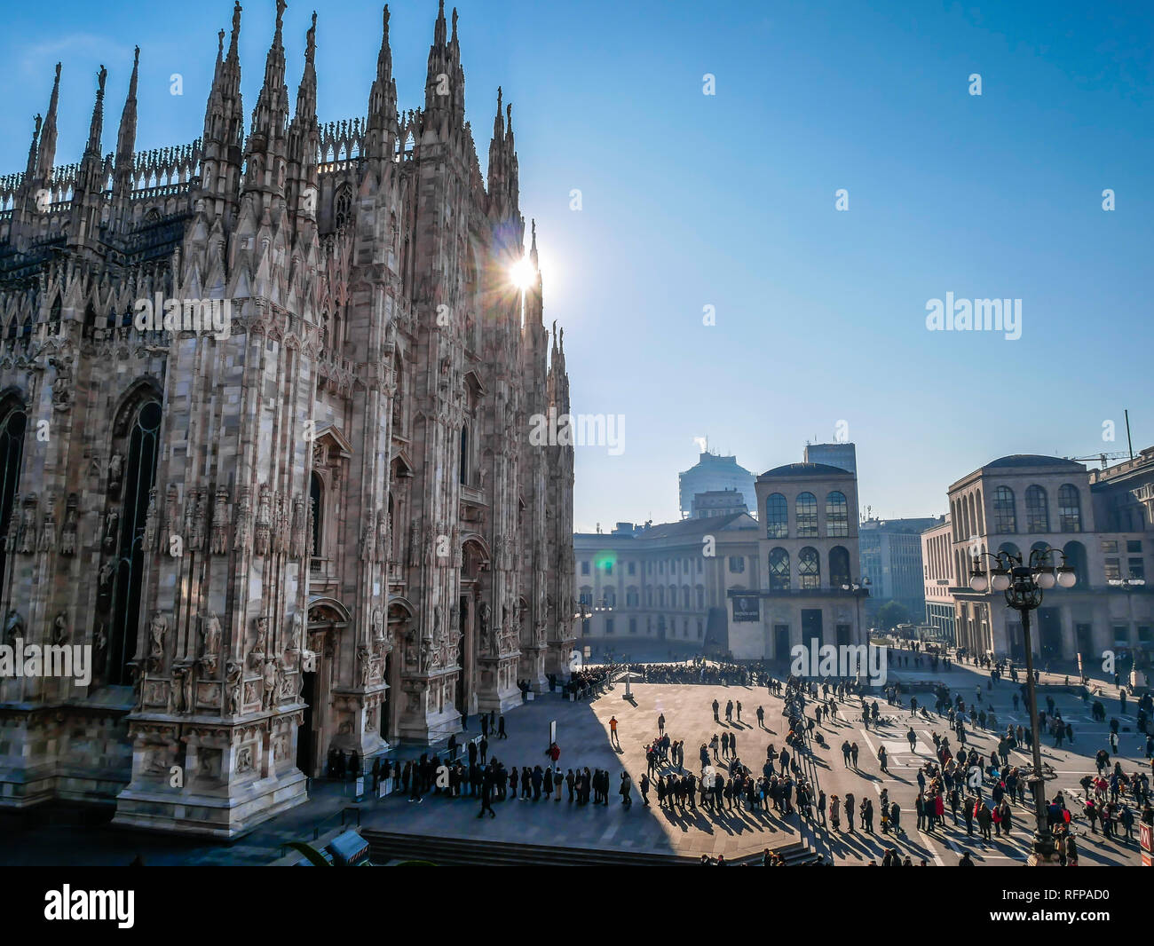 City Center view of Milan Italy Capital of Fashion and Business Stock ...