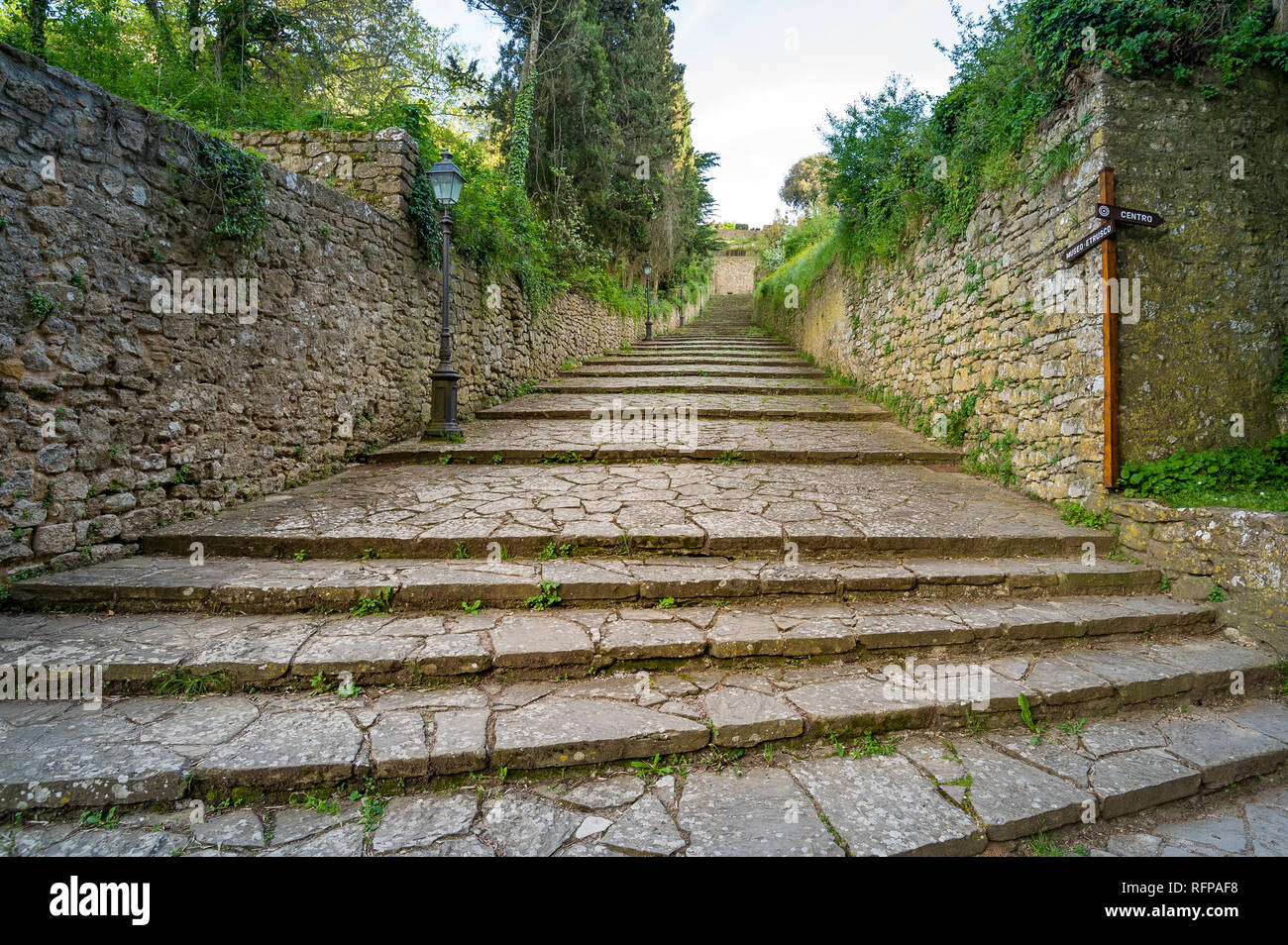 Way to Volterra old town. Excursion to historical heritage of Tuscany ...