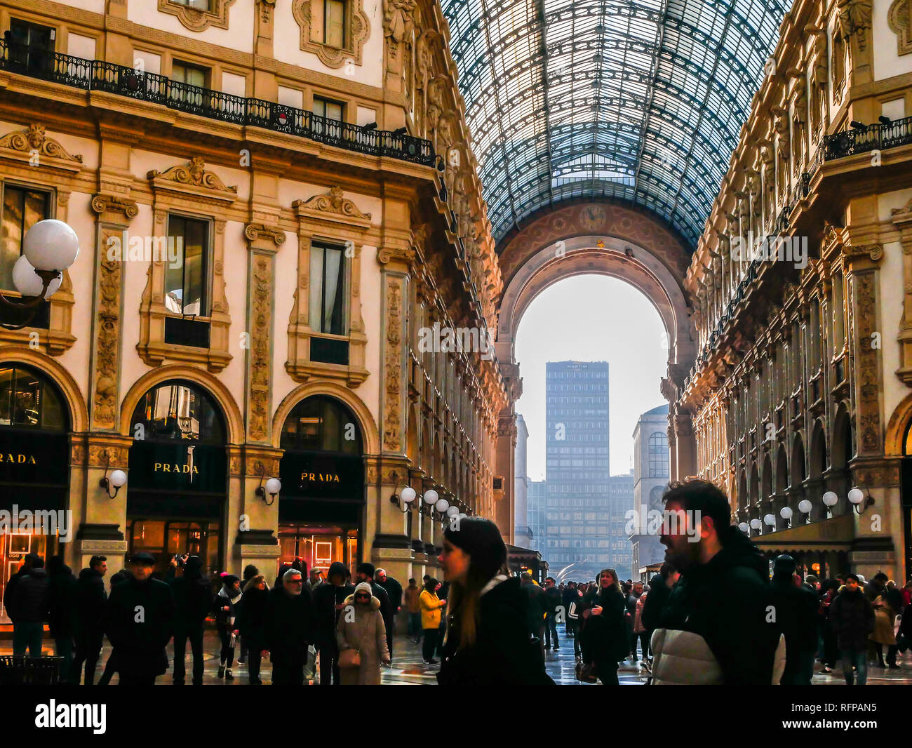 City Center view of Milan Italy Capital of Fashion and Business Stock ...