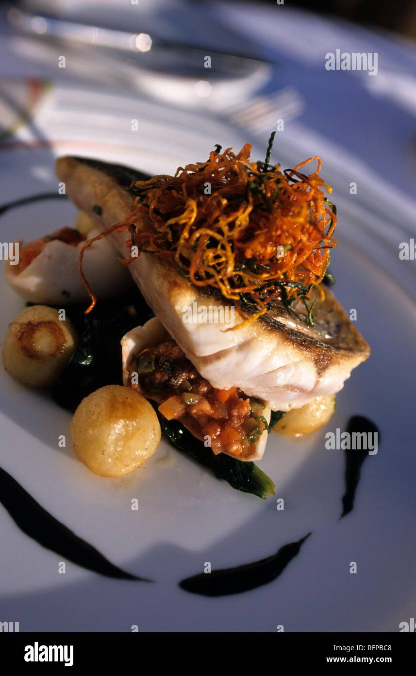 ESP, Spain, Balearic Islands, Mallorca : a fish dish in the gourmet ...