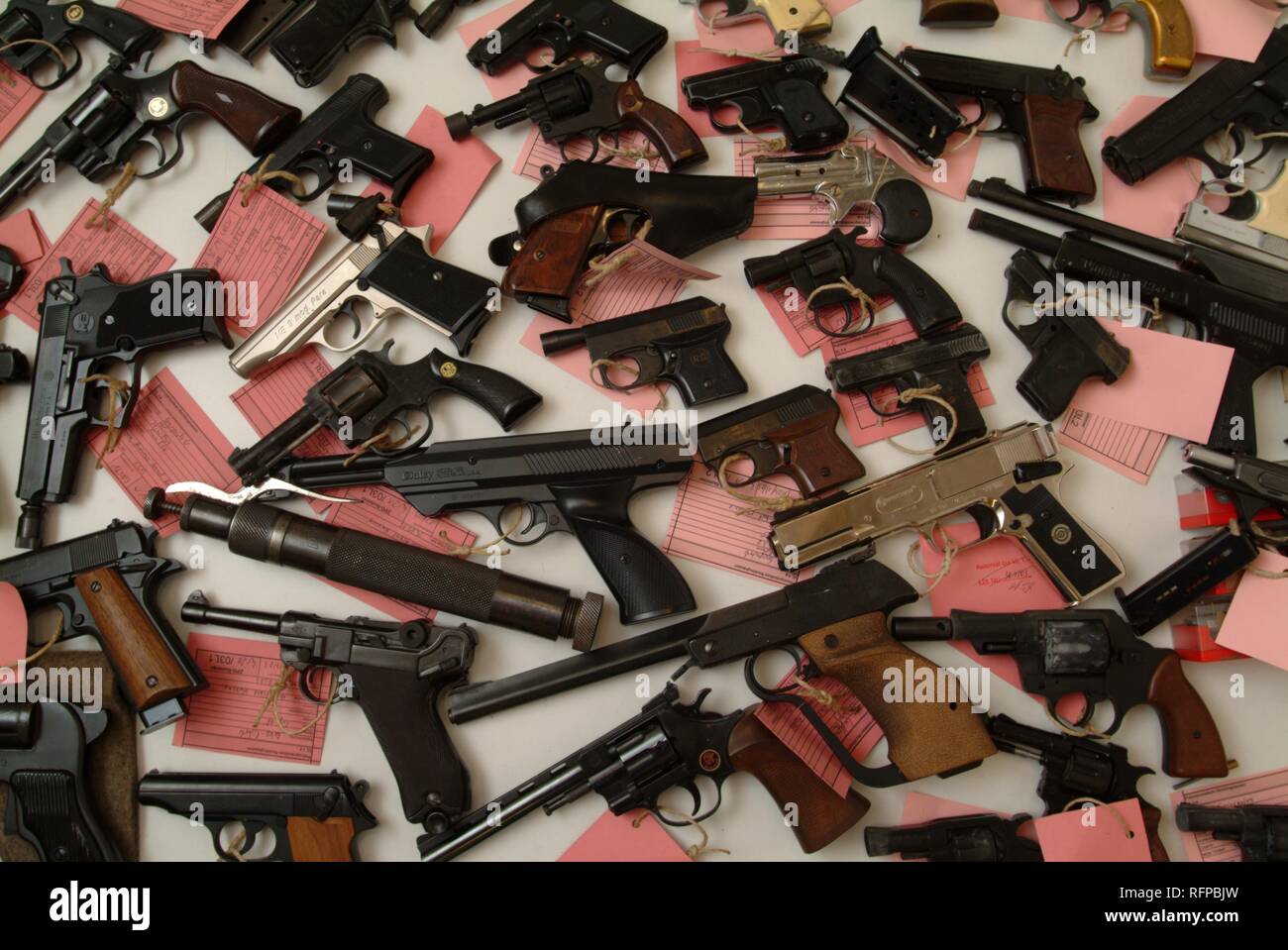 DEU, Germany, Duisburg: Collection of illeagle weapons. They will be ...