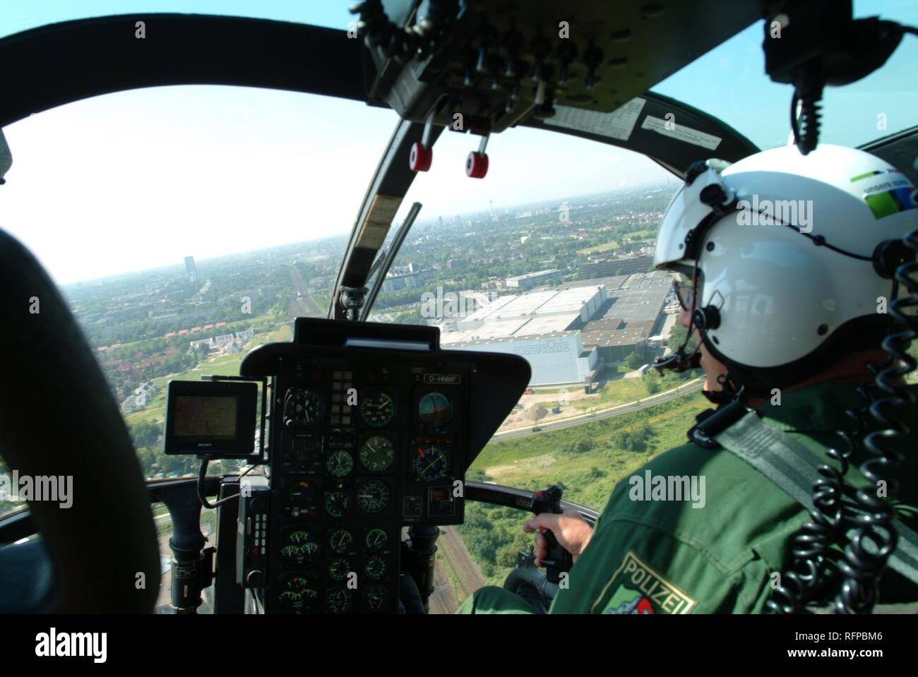 DEU, Germany, Duesseldorf: Police flying squad. Police helicopters ...
