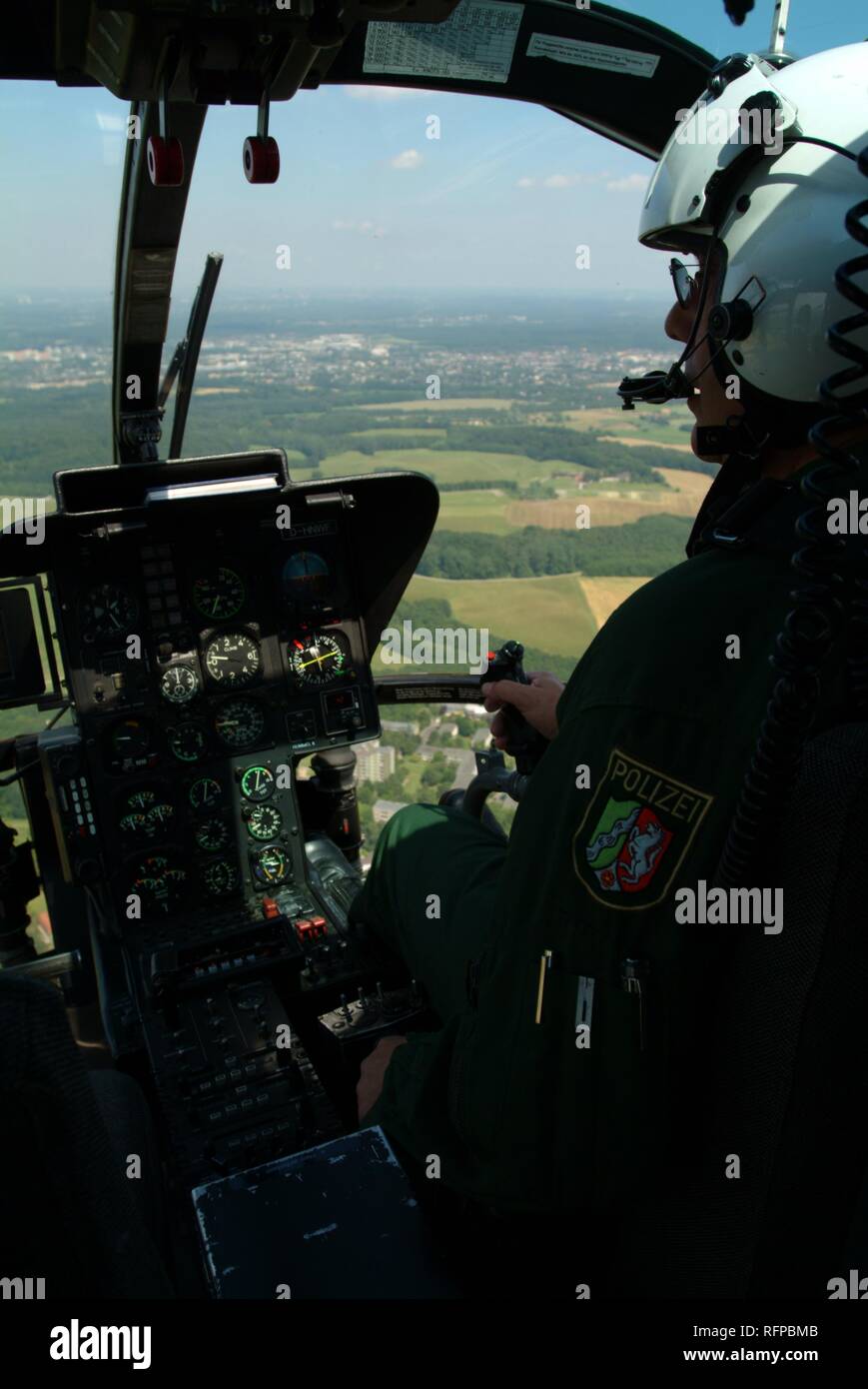 DEU, Germany, Duesseldorf: Police flying squad. Police helicopters ...
