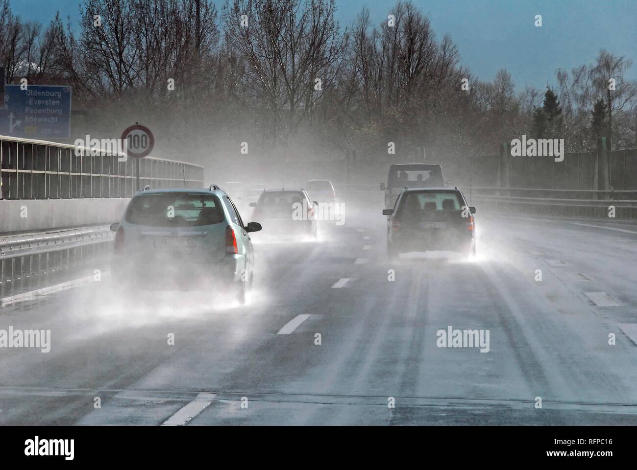 Highway in a bad-weather situation Stock Photo - Alamy