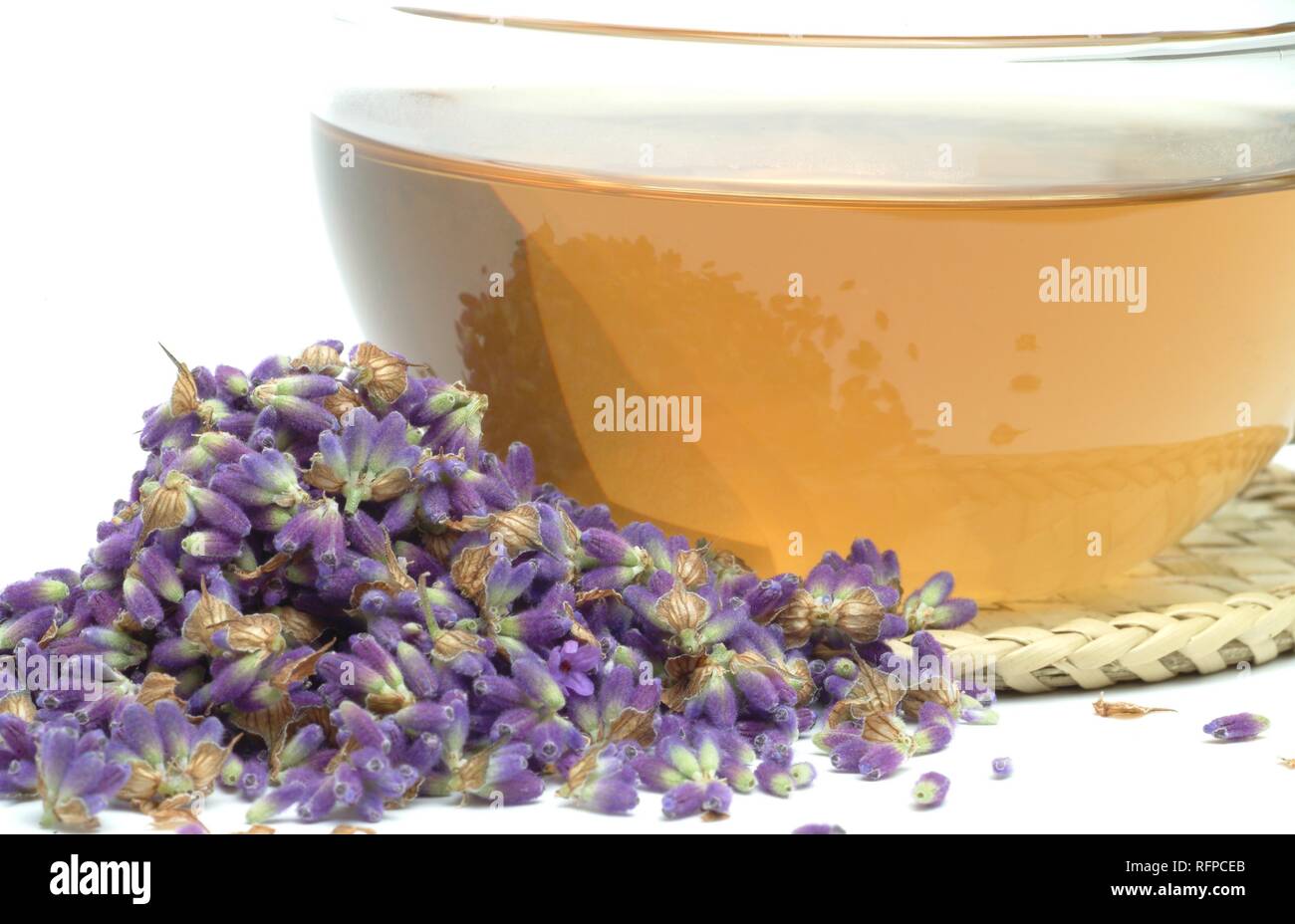Herb tea made of lavender Lavendula officinalis, vulgaris, angustifolia ...