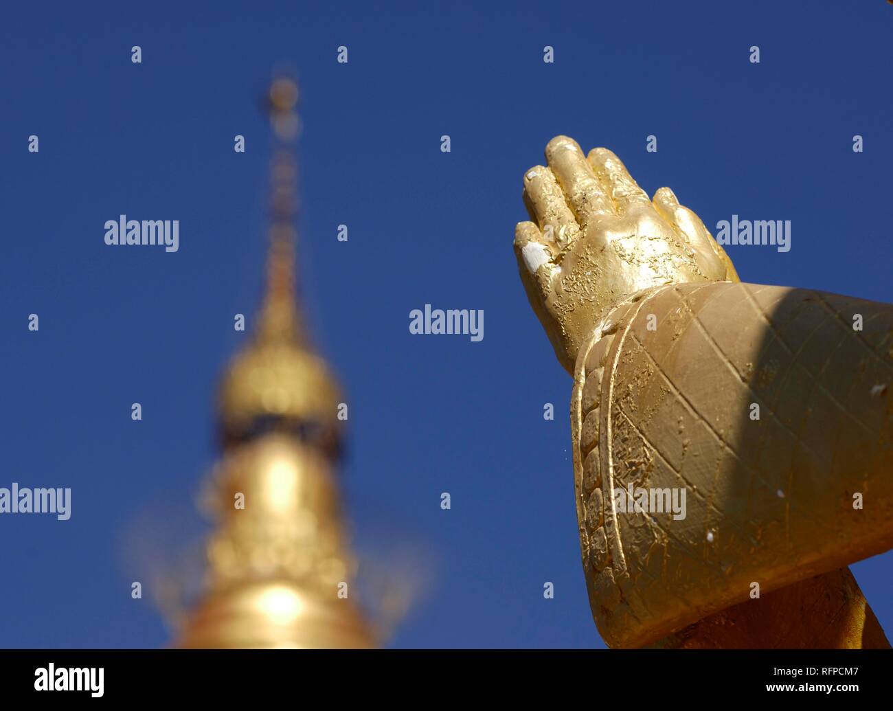 Praying hands, Pagan, Bagan, Myanmar, Burma Stock Photo - Alamy