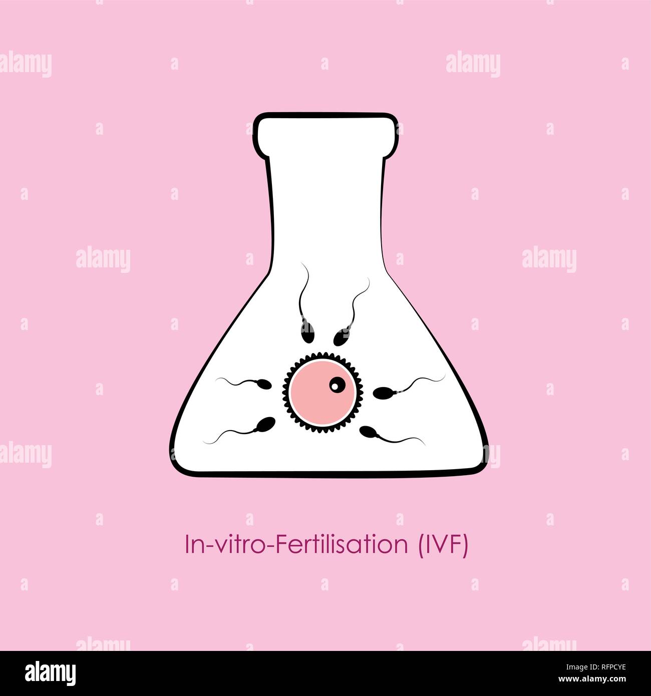 In vitro fertilization IVF ovum egg and sperm in the test tube vector ...
