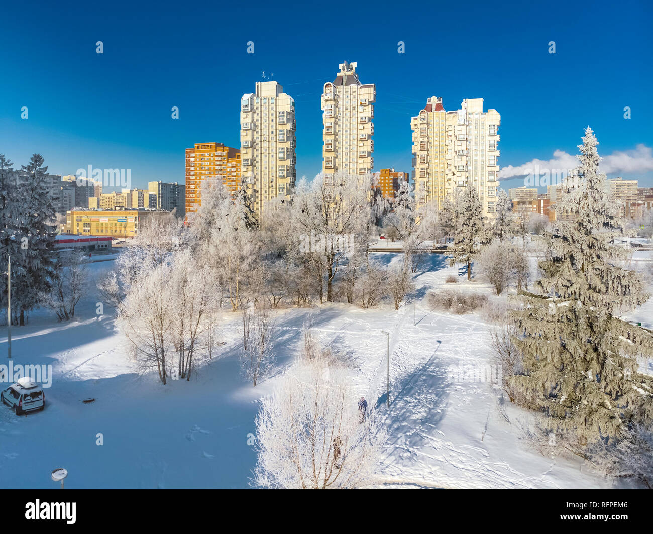 Winter in the city of Moscow in Russia Stock Photo - Alamy