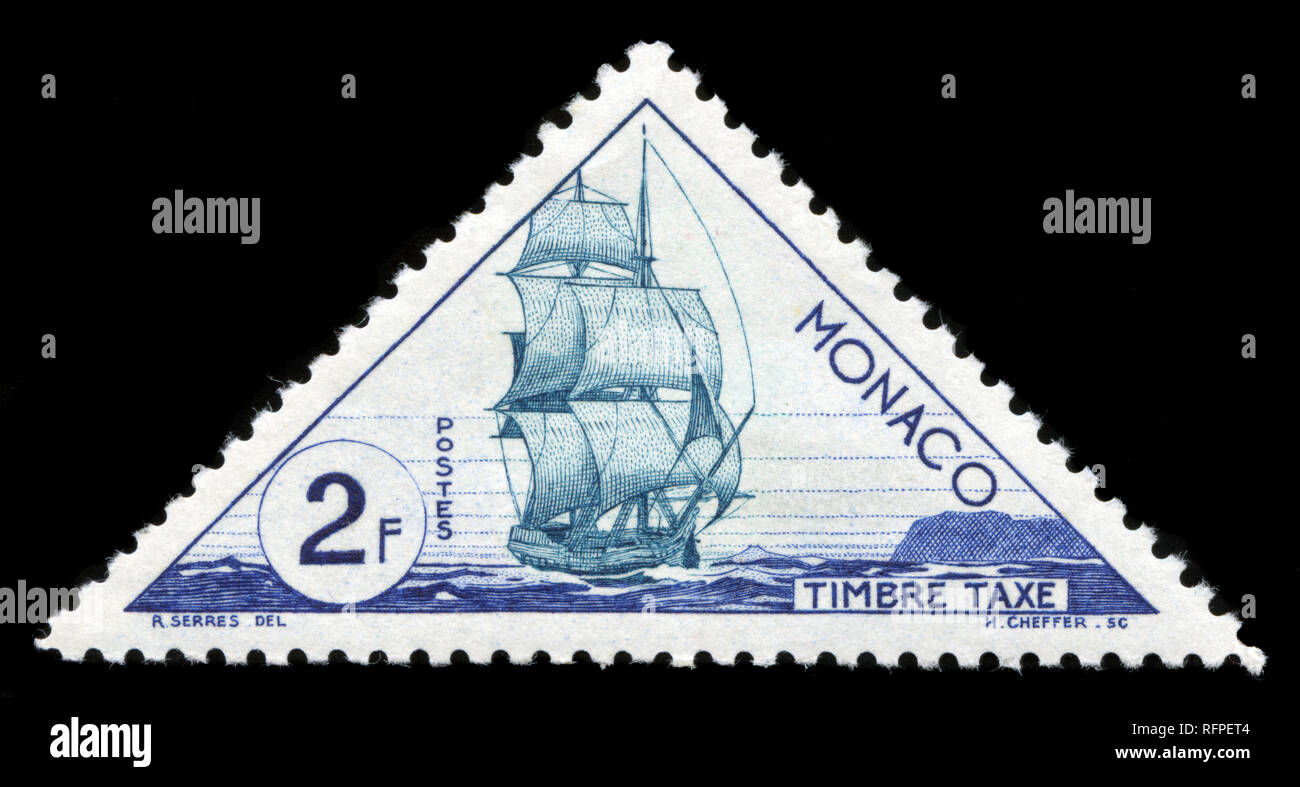 Postage stamp from Monaco in the Means of transport series issued in ...
