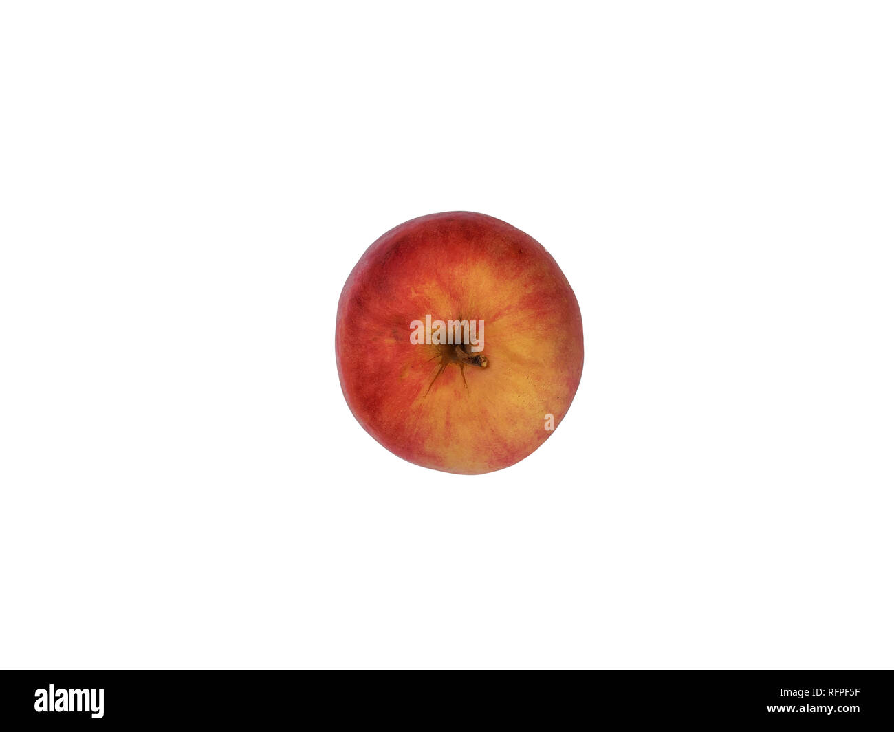 Red-Yellow apple, view from above, isolated on white background Stock ...