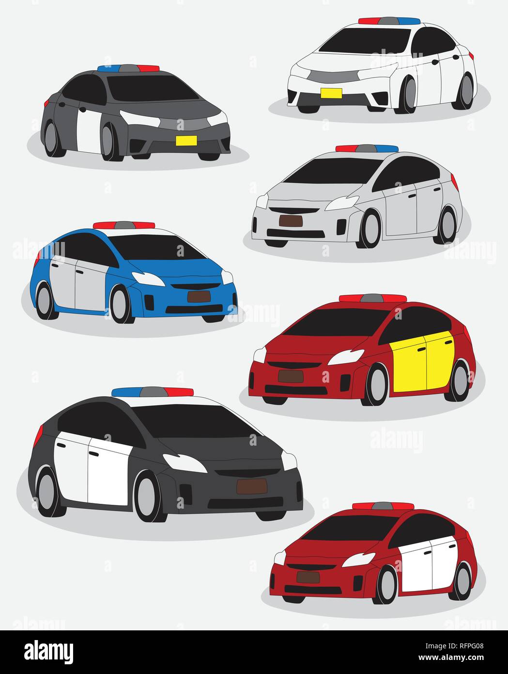 Sedan Police car vector and illustration Stock Vector Image & Art - Alamy